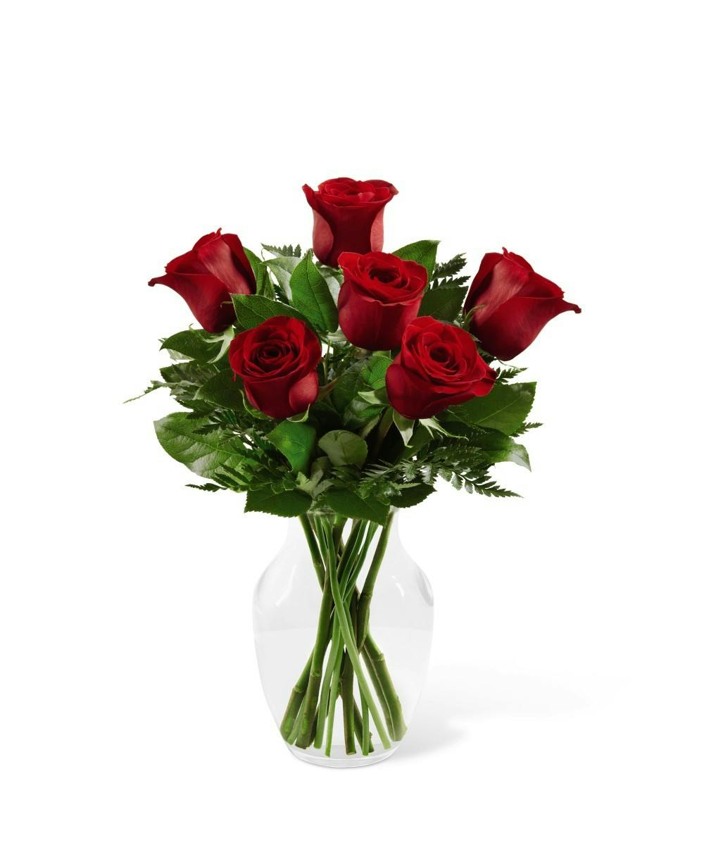 6 Long Stem Red Roses | St. Clair Shores (MI) Rose Delivery | Mancuso's ...